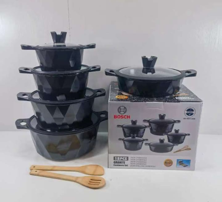 Bosch 12pc Cookware with Silicon lid covers - Kamukunji