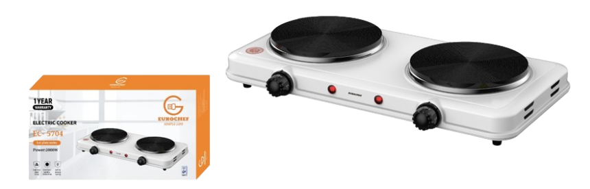 Double Round Flat Hot Plate Electric Cooker - Kamukunji